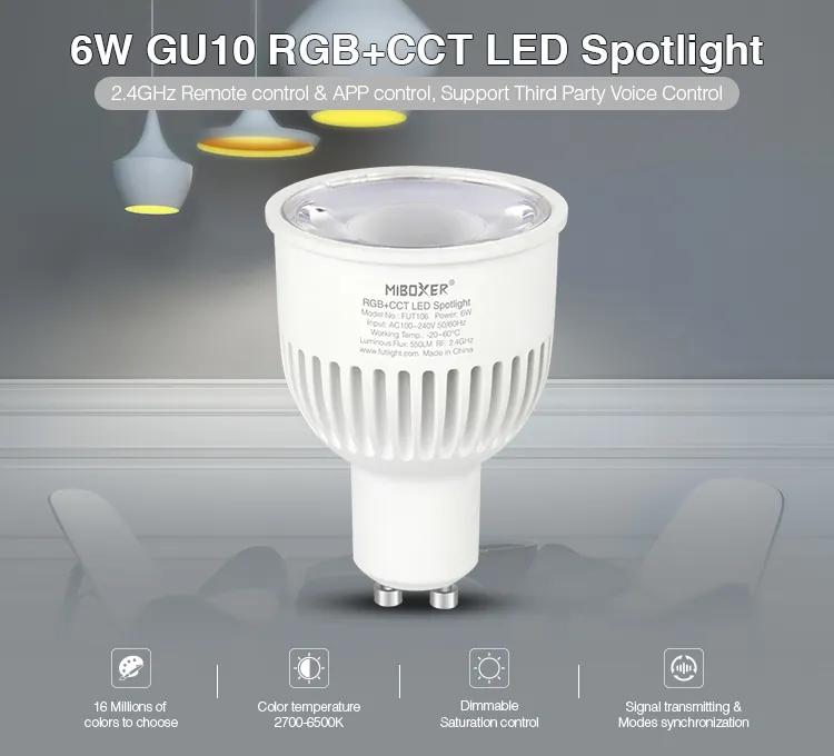 LED Solution Mi-Light MiBoxer RF LED žárovka RGB+CCT 6W GU10