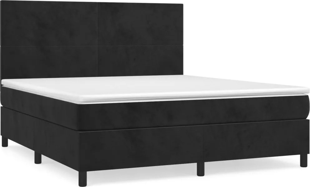 Box spring postel s matrací černá 180x200 cm samet 3142919