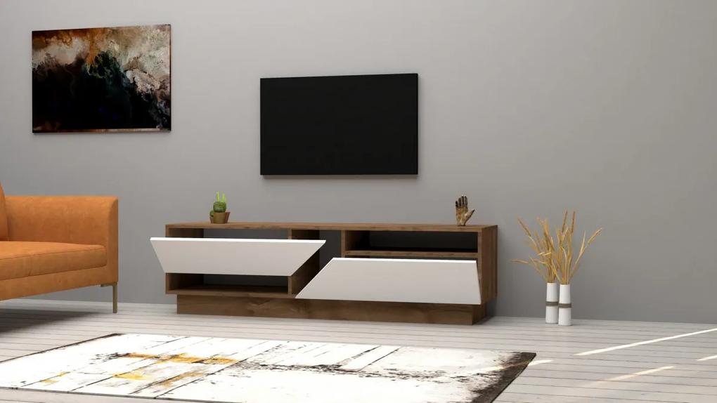 TV stolek Koza 160 cm ořech/bílý