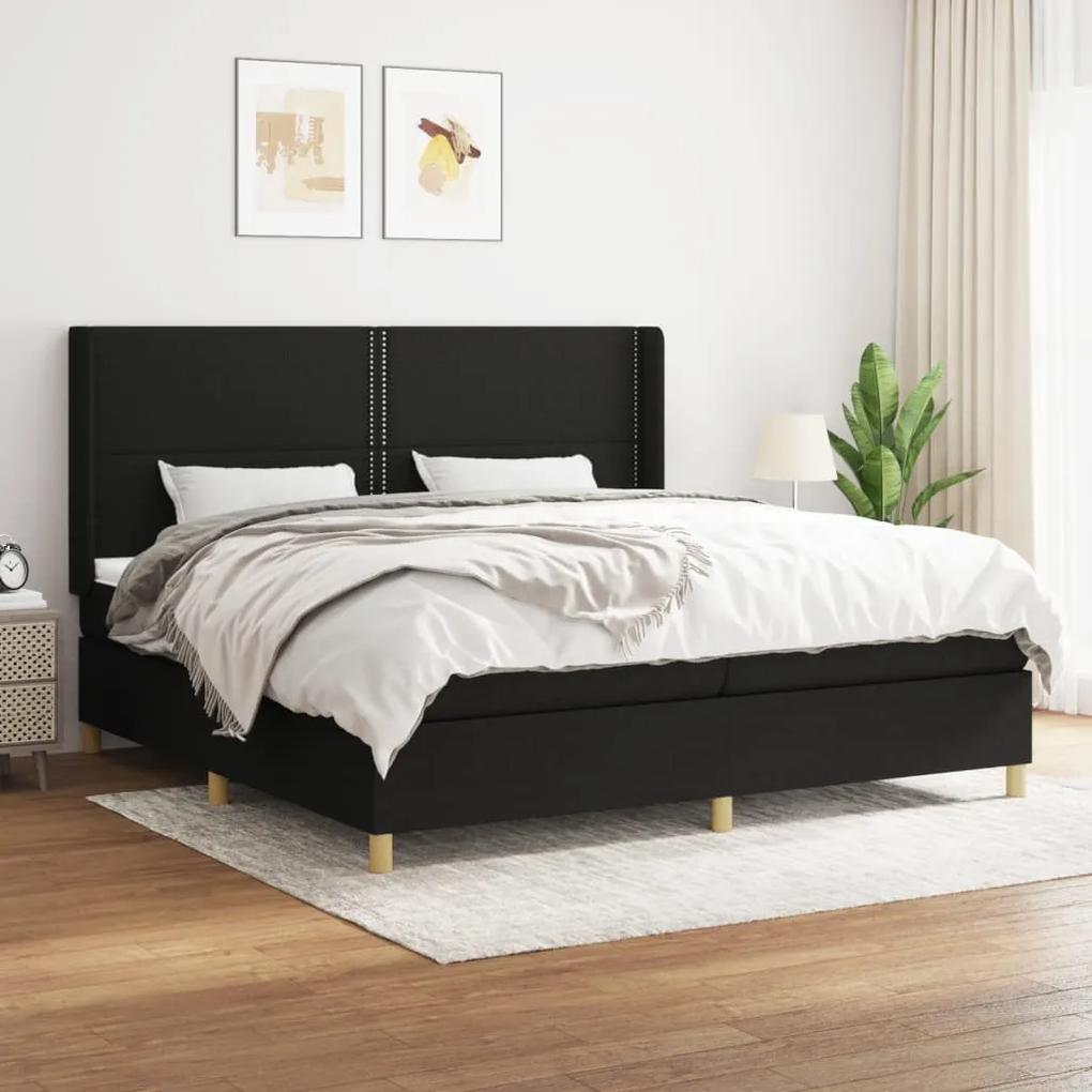 Box spring postel s matrací černá 200x200 cm textil,  3131939