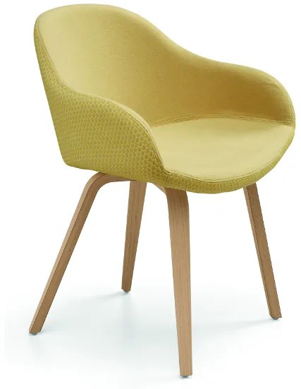 MIDJ - Židle SONNY s dřevěnou podnoží s područkami II.