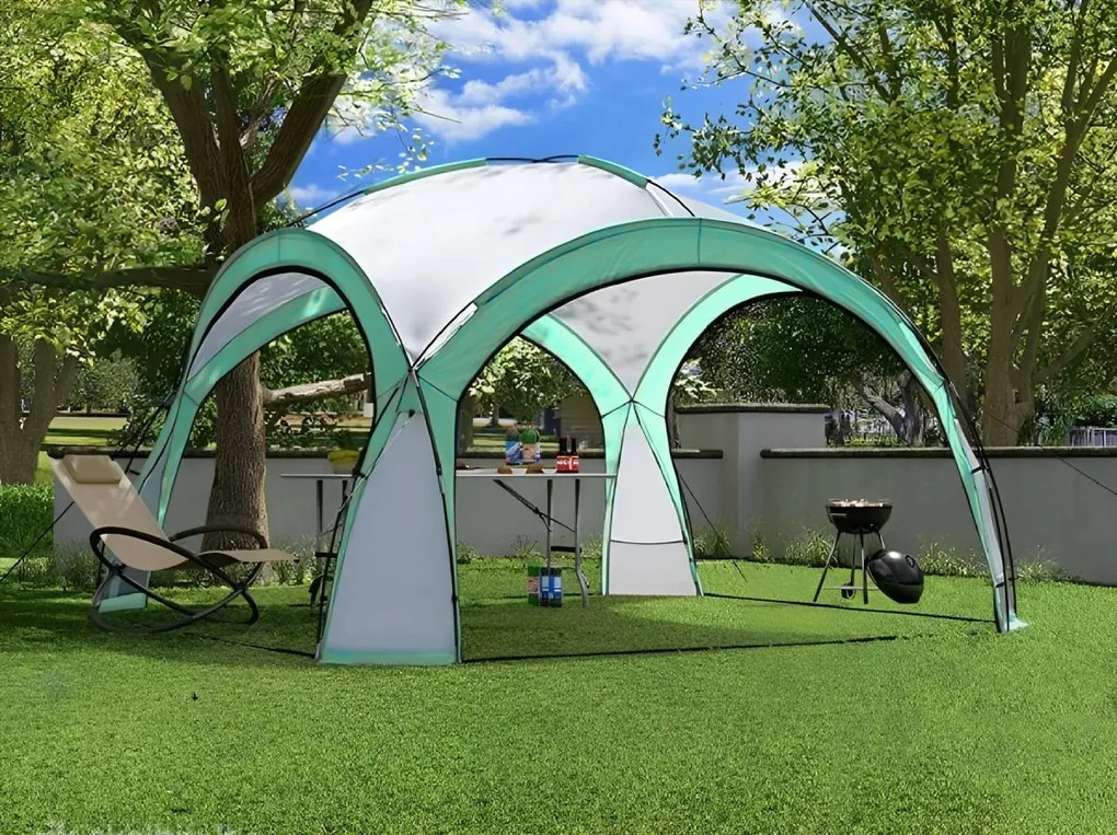 Pavilonový stan YENA s obalem 350x350 cm zeleno-bílý