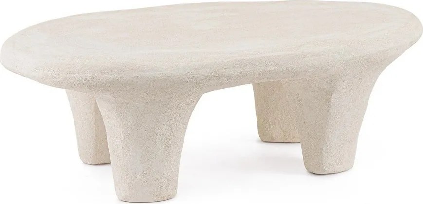 Krémový konferenční stolek z polyresinu 62x102 cm Albin – Bizzotto