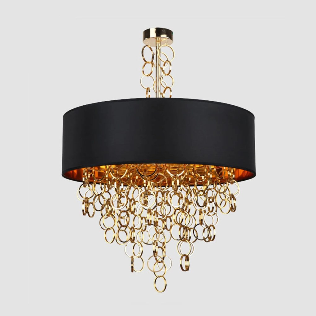 Toolight - Závěsná lampa 45cm 3xE27 APP683-3CP, černá-zlatá, OSW-05340
