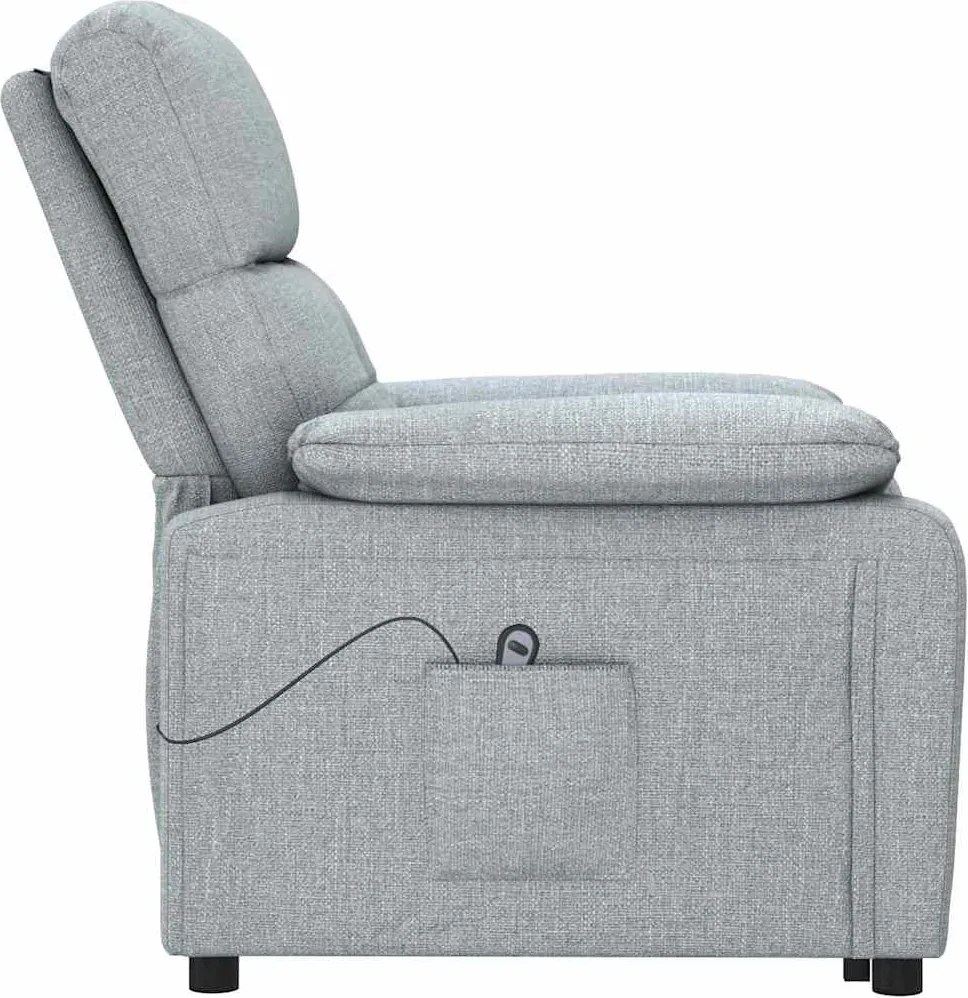 Elektrické polohovací křeslo světle šedé textil 3073802