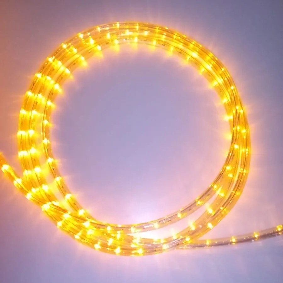 Easy Fix světelná LED hadice venkovní, 50 m, žlutá, 1500 diod, čirý kabel, IP44, cívka