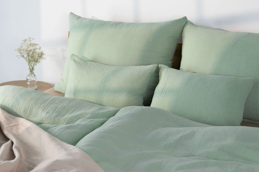 Celoroční mušelínové povlečení Salvia - GOTS Velikost: atypický 200 x 200 + 2 x 70 x 90