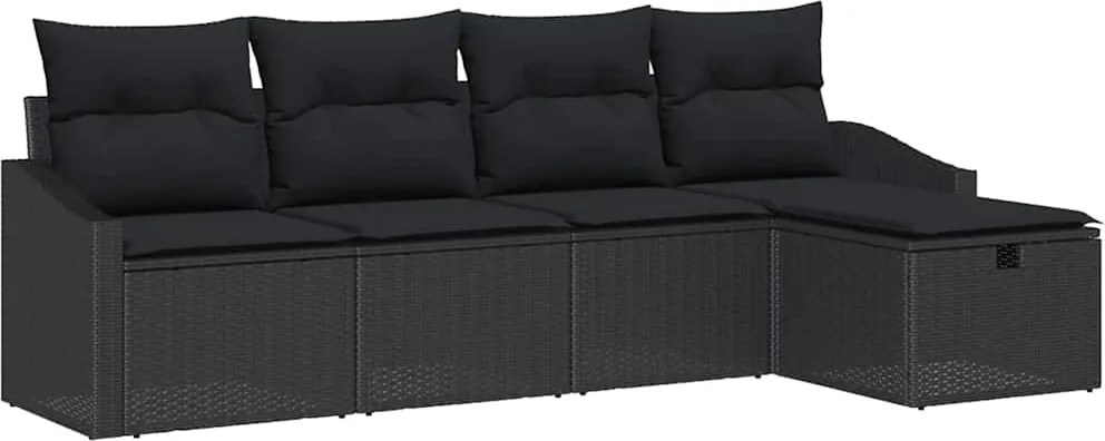 Set pohovek 5 ks Černá polyratan 3359262