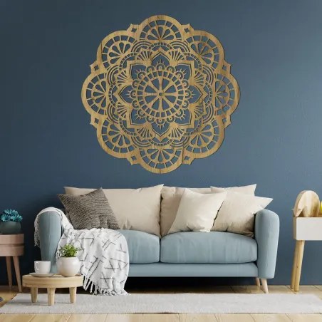 Nástěnný dřevěný obraz mandala světlo života | SENTOP HDF0508