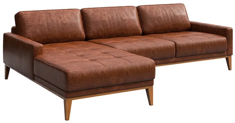 Rohová pohovka musso tufted 248 cm cognac levá MUZZA