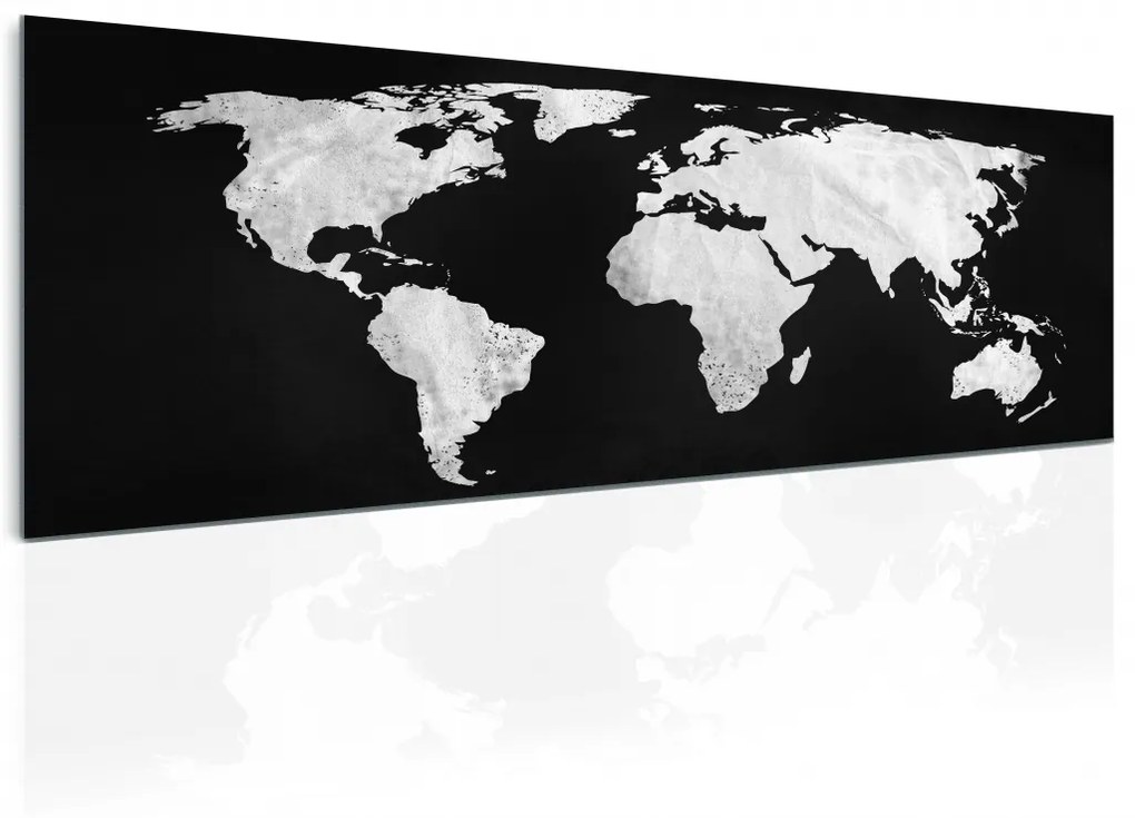 Malvis Malvis Obraz černobílá mapa světa  150x60 cm
