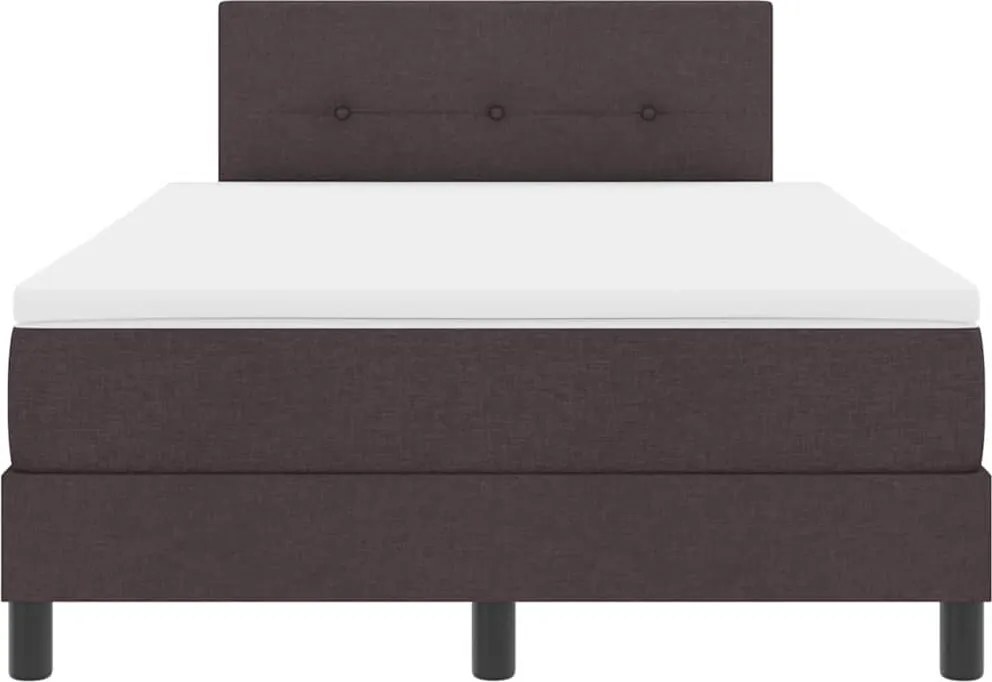 Postel s boxspringem s čelo Tmavě hnědá 120 x 200 cm textil 3338681