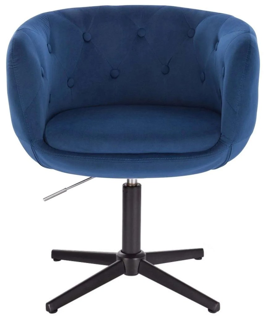 LuxuryForm DESIGN Otočné křeslo MONTANA VELUR na černém kříži - modré