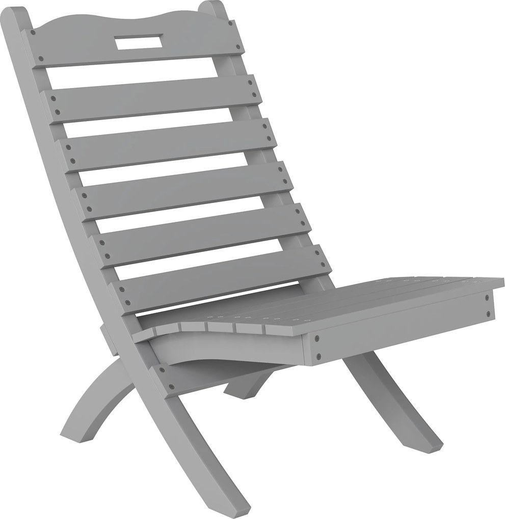 Dřevěná zahradní židle Outsunny s kloubovým designem a nakloněným opěradlem, nosnost 120 kg pro balkon, terasu, 78x48x76 cm, šedá | Aosom