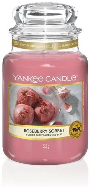 Aromatická svíčka, Yankee Candle Roseberry Sorbet, hoření až 150 hod