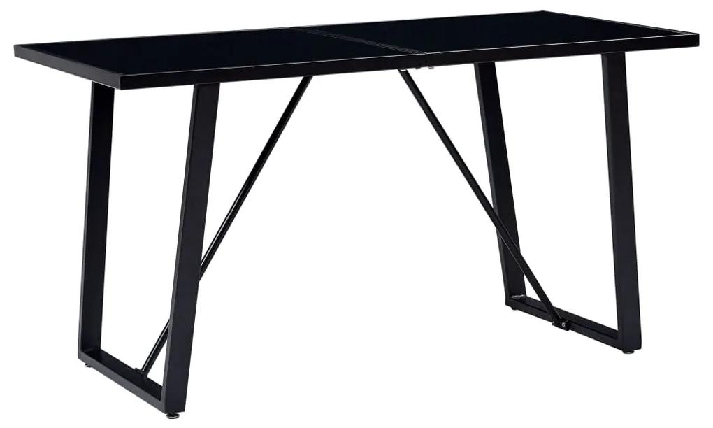 281557 vidaXL Jídelní stůl černý 160 x 80 x 75 cm tvrzené sklo | BIANO