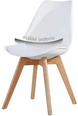 Designová židle BALI, bílá/buk