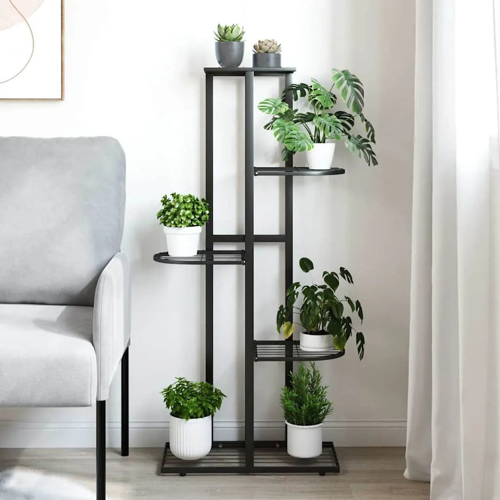 5patrový stojan na květiny 43 x 22 x 98 cm černý kov 336110