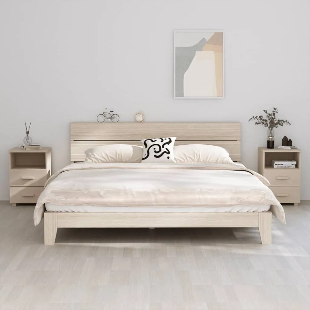 Noční stolky HAMAR 2 ks medově hnědé 40x35x62 cm masivní dřevo 340416
