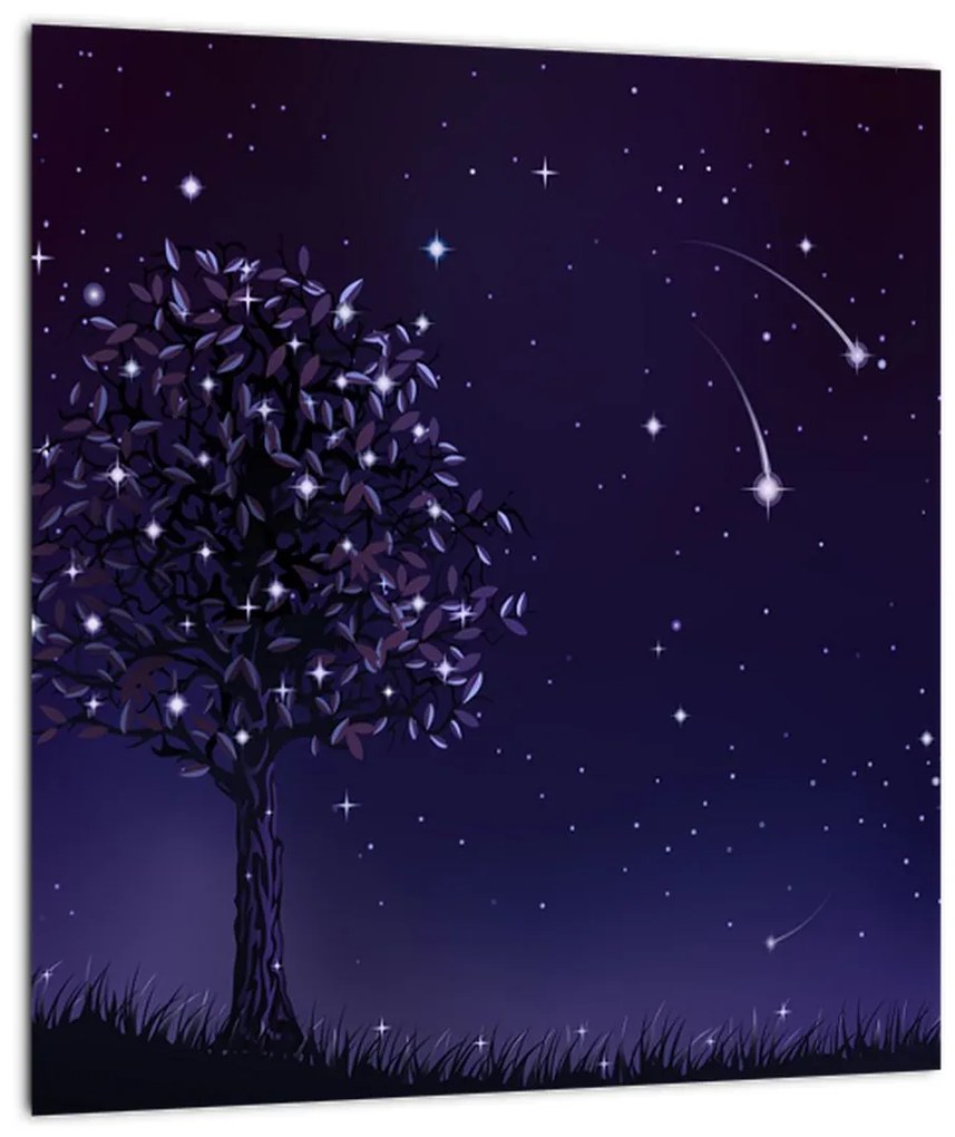 Obraz - Noc zachycená ilustrací (30x30 cm)
