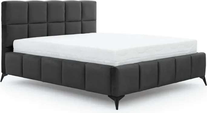 Moderní čalouněná postel MALO 200x180, tm. šedá (Matt Velvet 97)