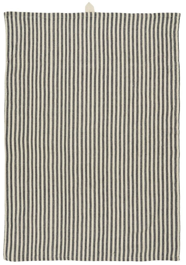 IB LAURSEN Utěrka Philip Black Stripes, černá barva, textil