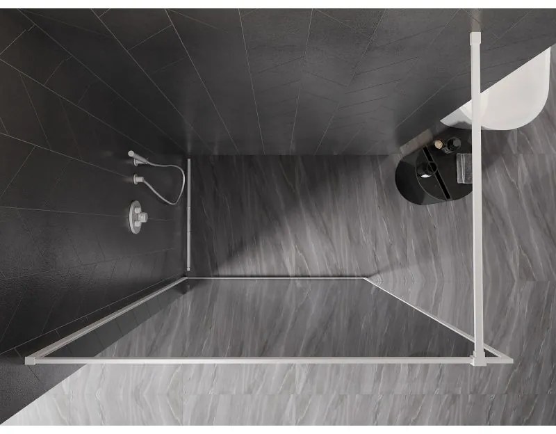 Mexen, Mexen Kioto-XF sprchová stěna s rámem 60 x 202 cm, grafit 10 mm, bílá - 800-060-104-20-40-X