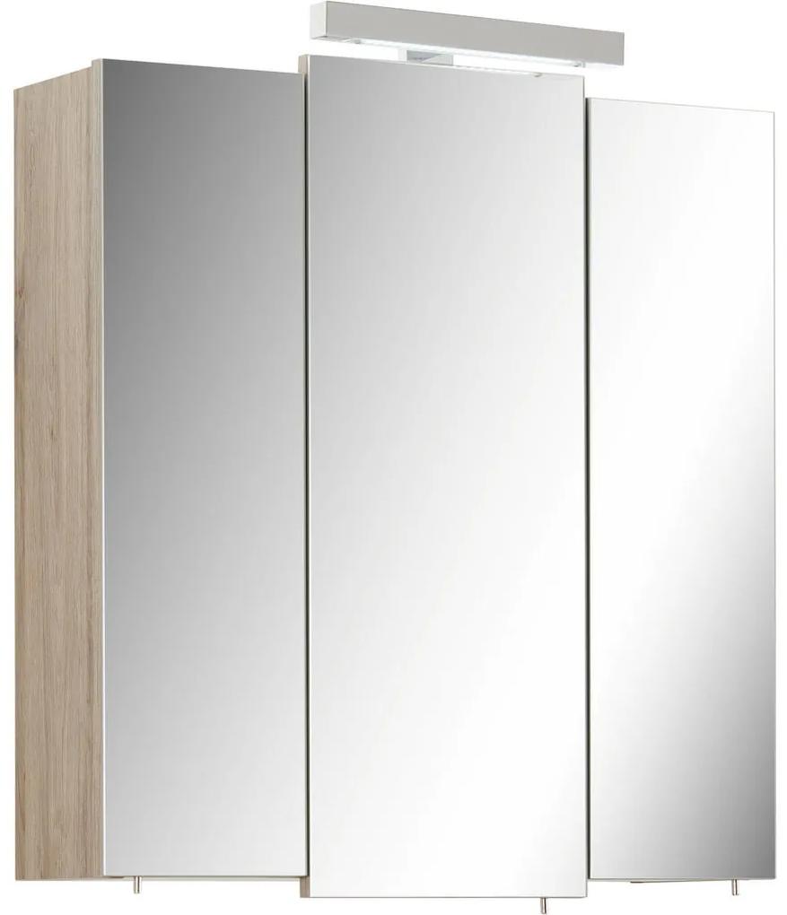XXXLutz SKŘÍŇKA SE ZRCADLEM, barvy dubu, 68/73/20 cm Xora - Zrcadlové skříňky