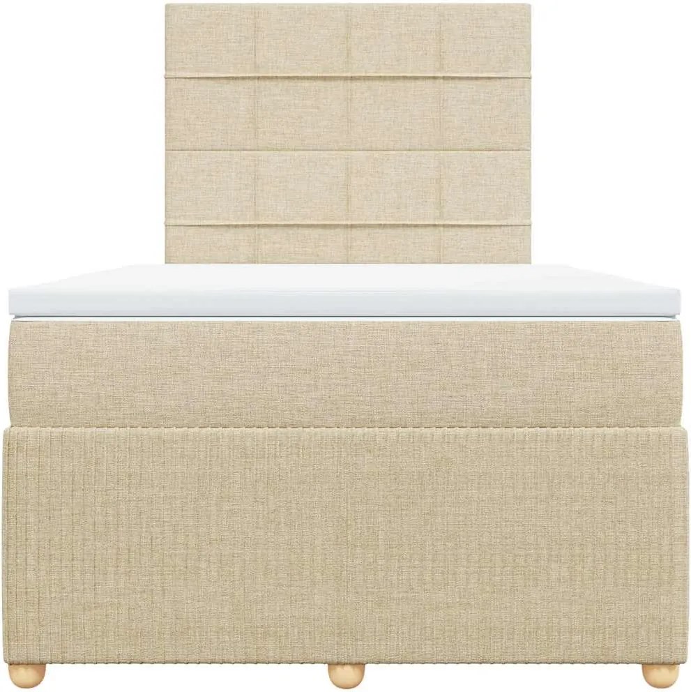 Box spring postel s matrací krémová 120x190 cm textil 3292000
