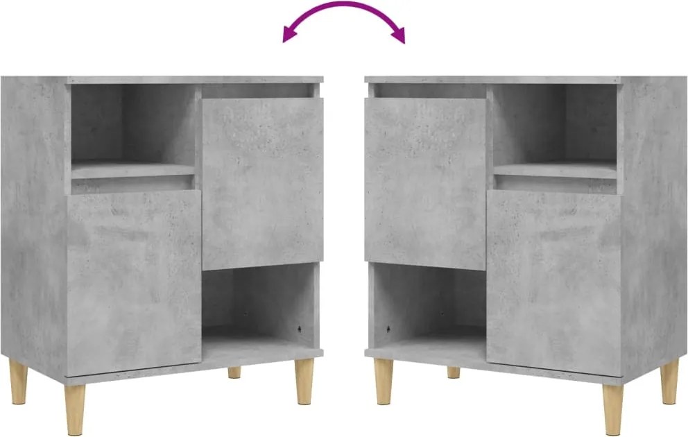 Příborníky 2 ks betonově šedé 60 x 35 x 70 cm kompozitní dřevo 3185723