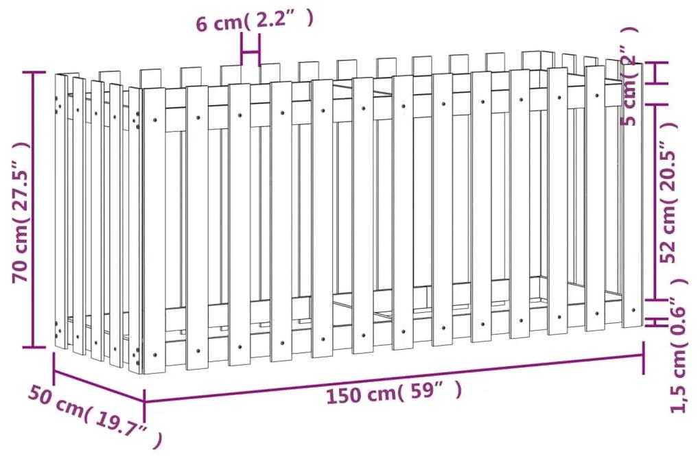 Vyvýšený záhon plotový design 150x50x70 cm masivní douglaska,  832500