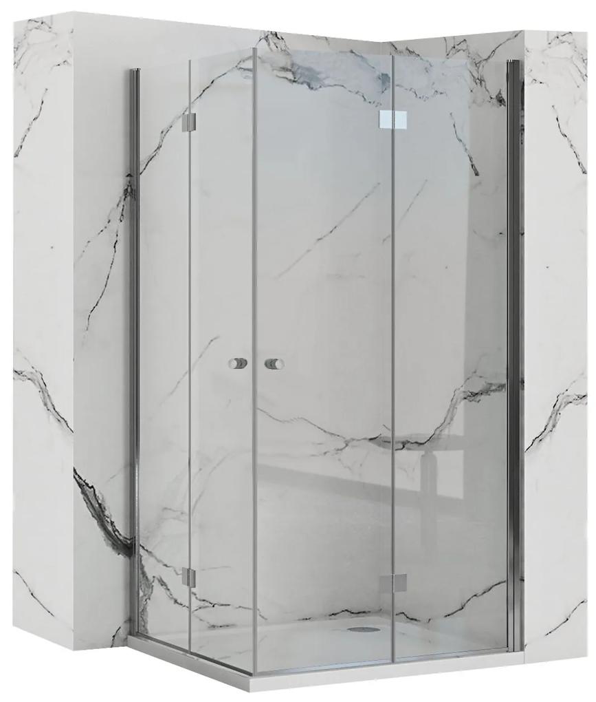 Rea Fold N2 sprchový kout se skládacími dveřmi 110(dveře) x 70(dveře), čiré sklo, chromový profil, KAB-00004