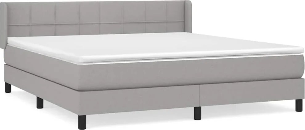 Box spring postel s matrací světle šedá 160 x 200 cm textil 3129721