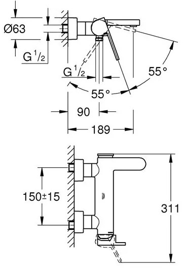 Grohe Plus Vanová baterie 33553003