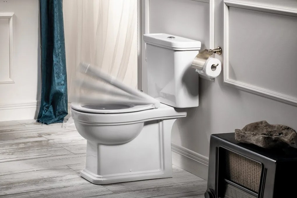 GSI CLASSIC retro WC sedátko, Soft Close, bílá/chrom MSC87CN11