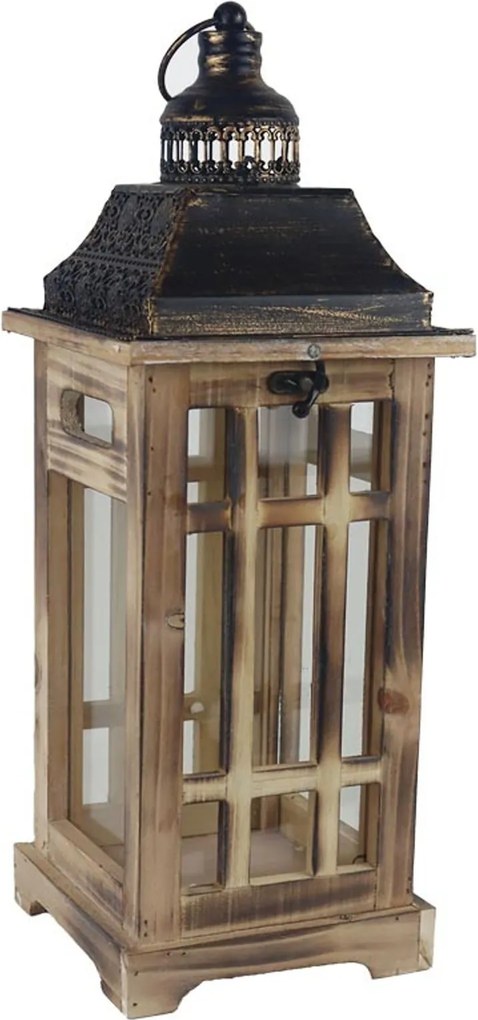 MALÁ Dřevěná lucerna D6489/A - 43 cm