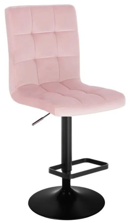 LuxuryForm DESIGN Barová židle TOLEDO VELUR na černé kulaté podstavě - růžová