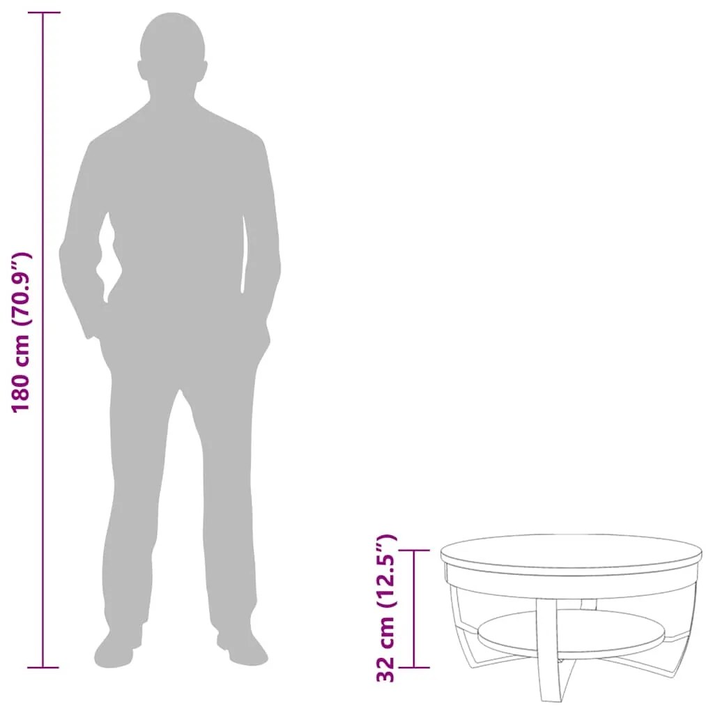 vidaXL Marketos Konferenční stolek masivní recyklované dřevo 65 x 32 cm