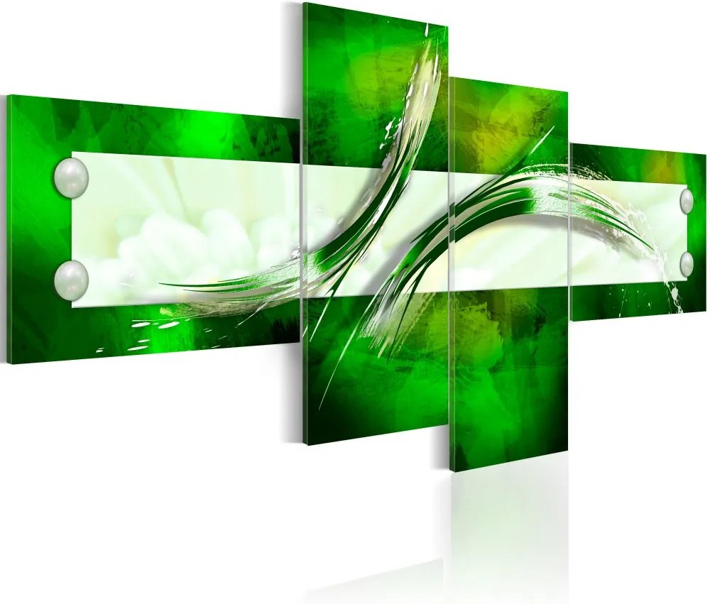 Obraz na plátně Bimago - zelený  abstraktní motiv 200x90