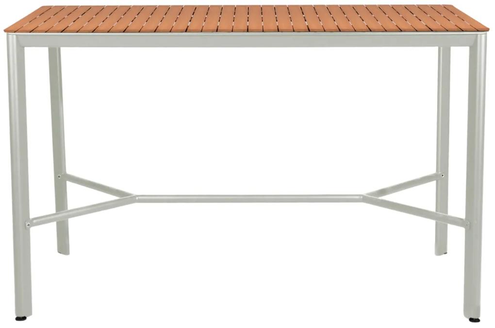 OnaDnes -20% Šedý teakový zahradní barový stůl No.102 Mindo 163 x 81,5 cm