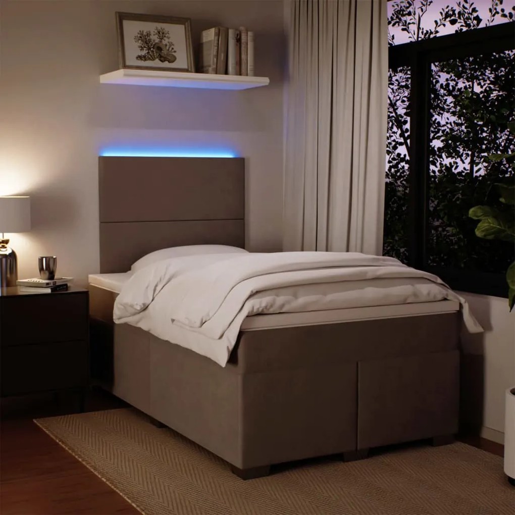Box spring postel s matrací světle šedá 120x190 cm samet 3293158