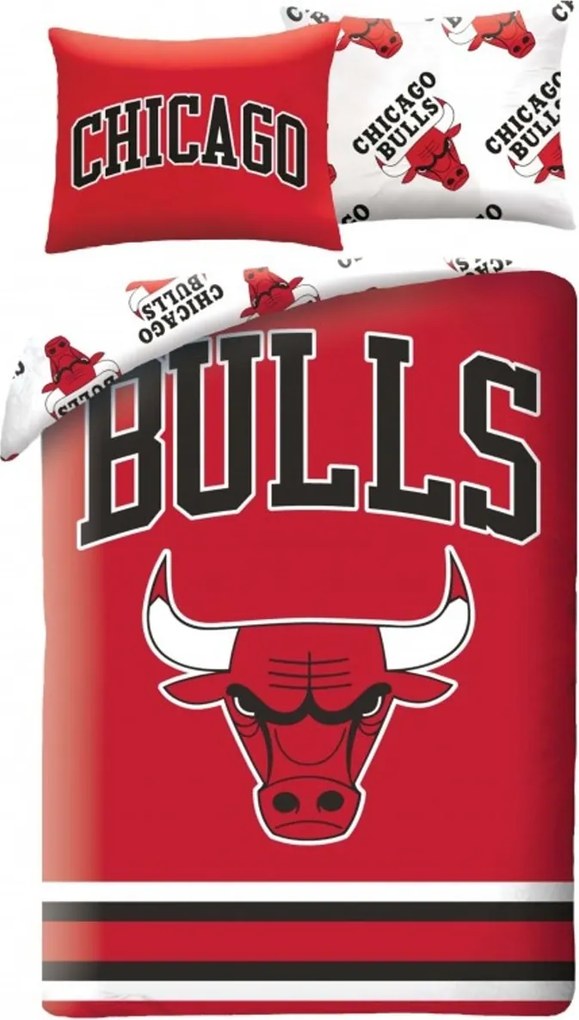 Oboustranné ložní povlečení z mikrovlákna NBA - Chicago Bulls - 70x90 cm + 140x200 cm