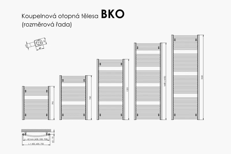 ELVL Bitherm koupelnové otopné těleso oblé BKO 750 x 730 mm ELVL0640