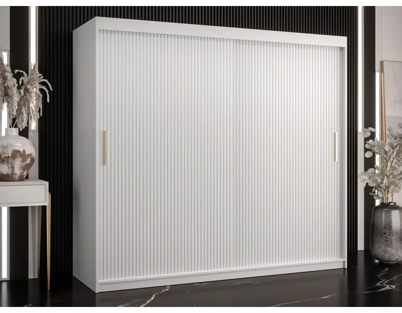 Šatní skříň s posuvnými dveřmi Towiro Slim 1 200, Barva: bílá