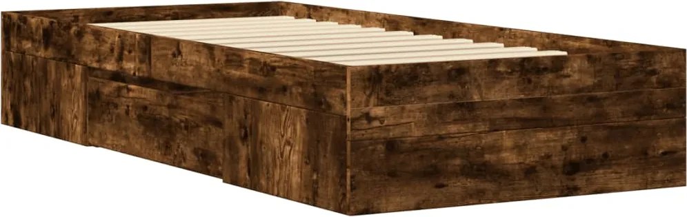 Rám postele bez matrace kouřový dub 75x190 cm kompozitní dřevo 3295531