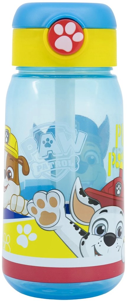 Plastová láhev na pití s brčkem a víčkem Tlapková patrola - Paw Patrol - 510 ml