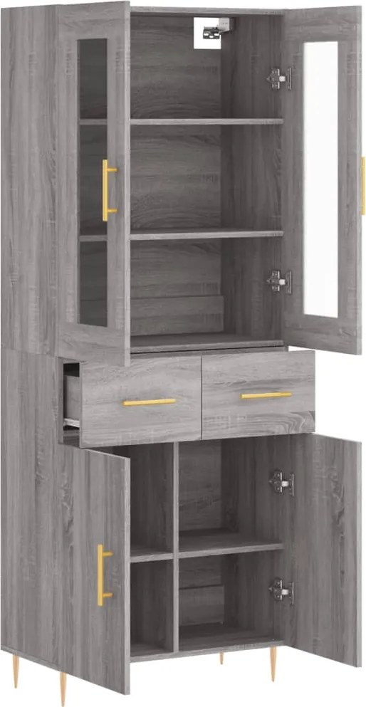 Skříň highboard šedá sonoma 69,5 x 34 x 180 cm kompozitní dřevo 3198527