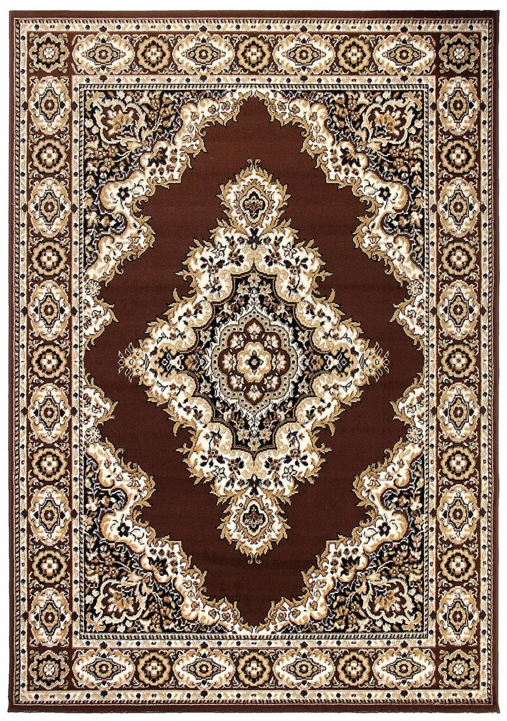 Sintelon, Kusový koberec Teheran Practica 58/DMD, 200x300, hnědá, chodba / předsíň