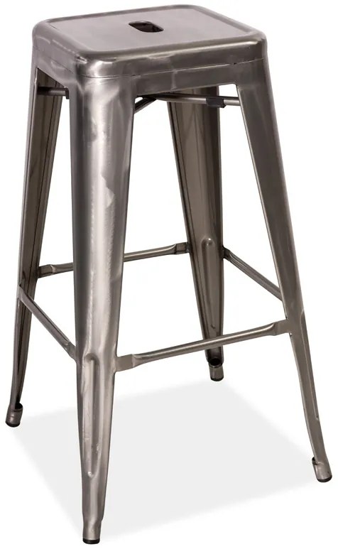 Casarredo Barová kovová židle LONG ocel kartáčovaná