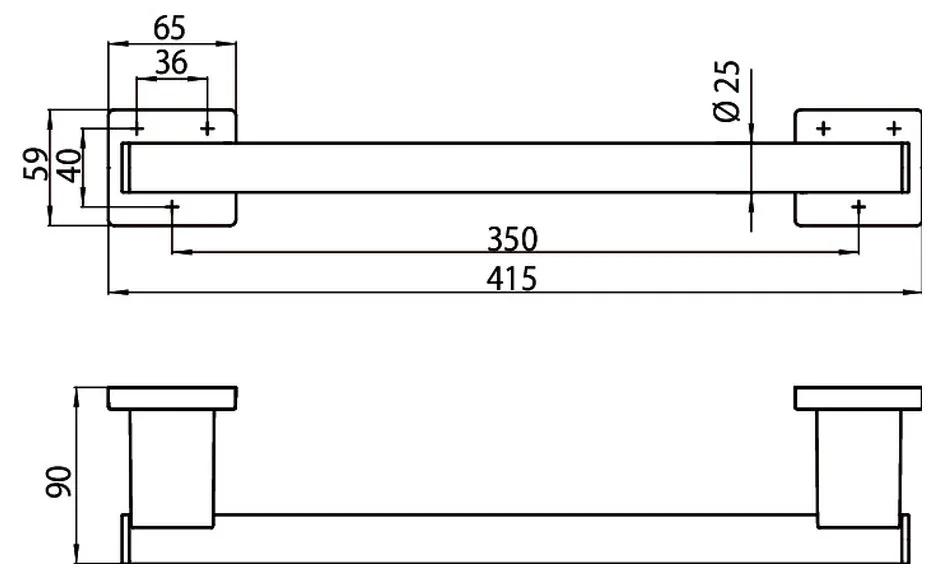 Emco System 2 - Madlo do koupelny 415 mm, chrom 357000100